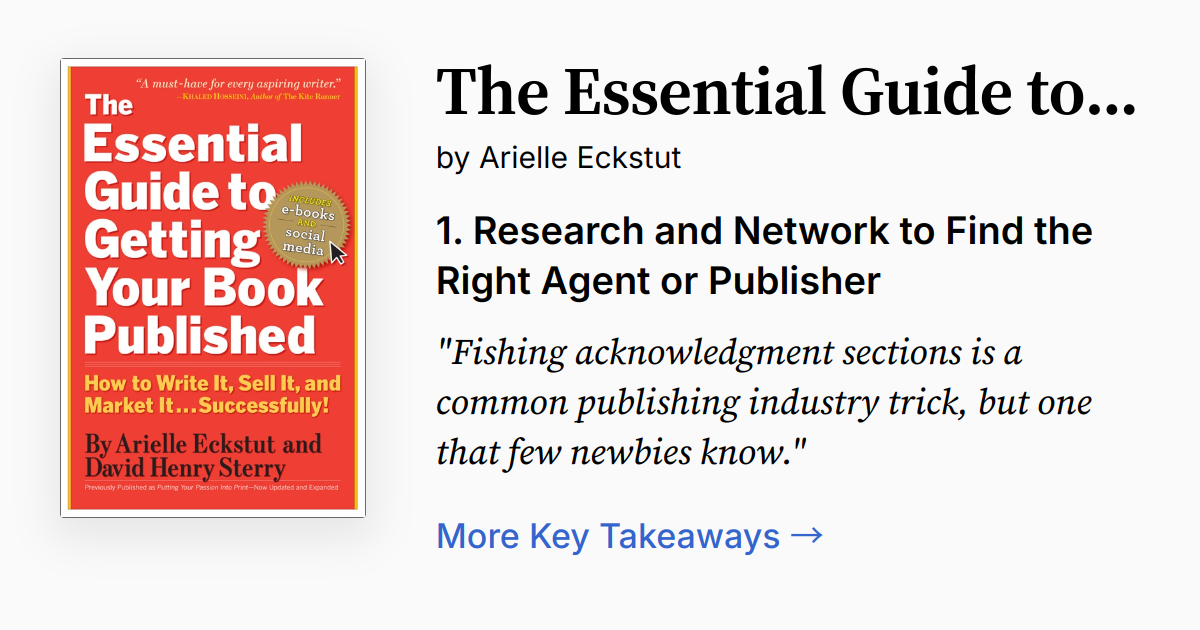 The Essential Guide to Getting Your Book Published | Summary, Audio, Quotes