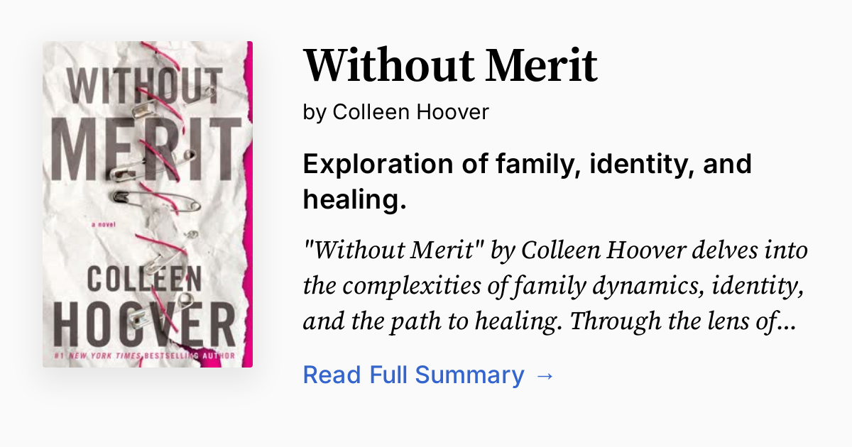 Without Merit by Colleen Hoover | Summary, Analysis, FAQ