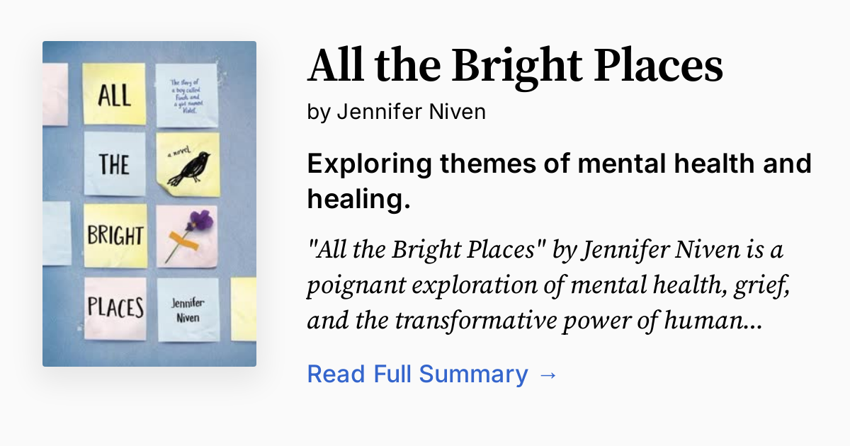 All the Bright Places | Summary, Audio, Analysis, FAQ