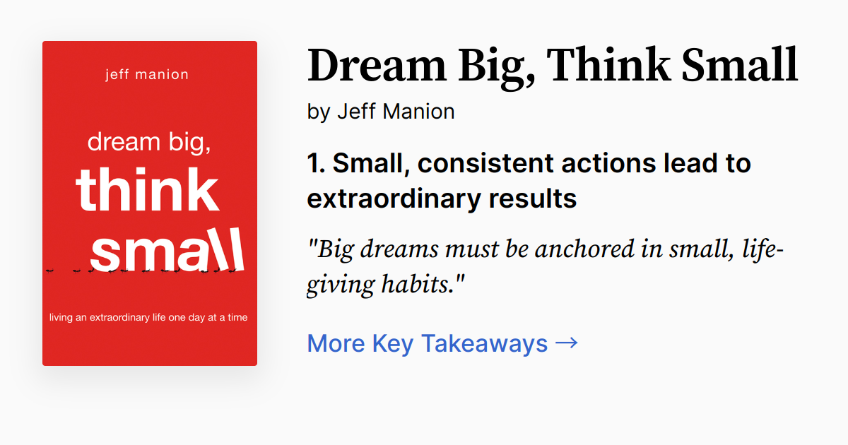 Dream Big, Think Small | Summary, Audio, Quotes, FAQ