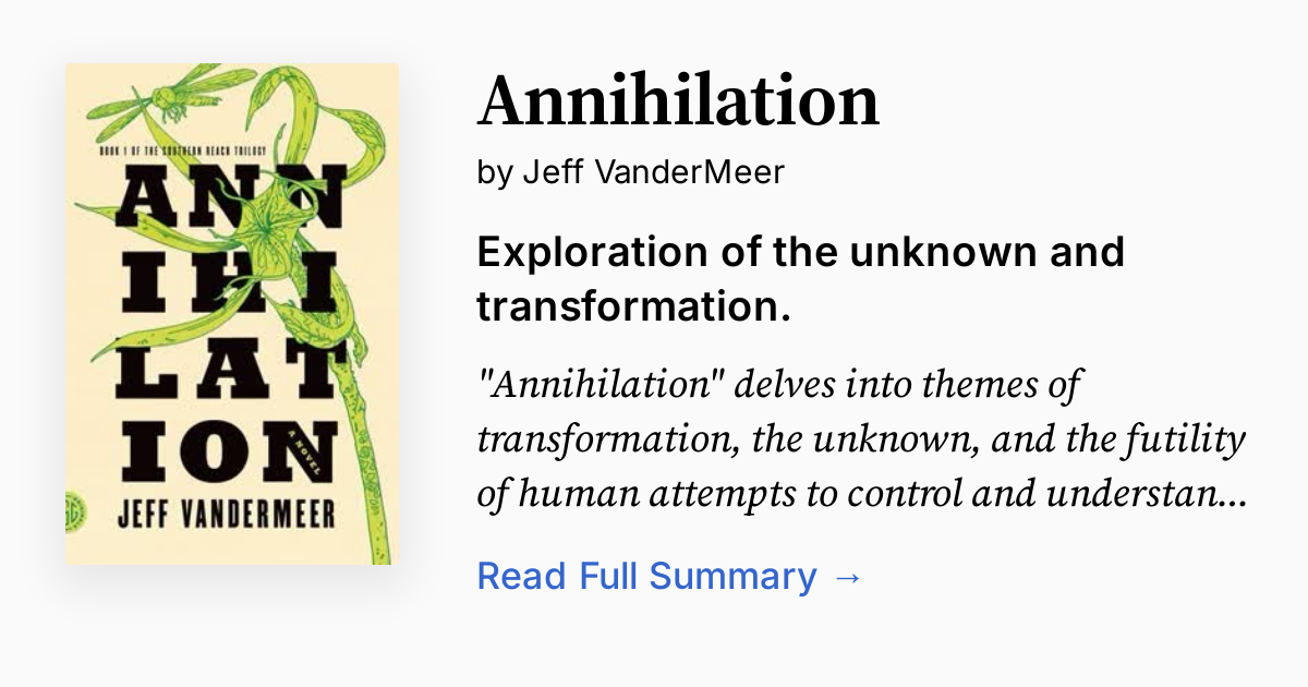 Annihilation by Jeff VanderMeer | Summary, Analysis, FAQ