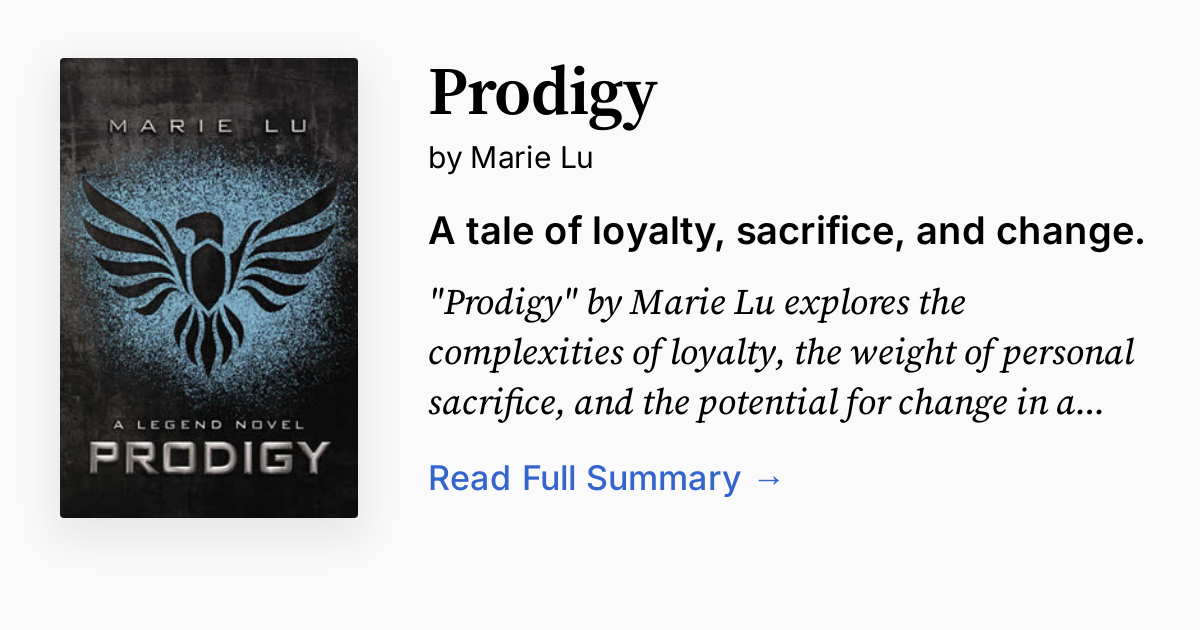 Prodigy by Marie Lu | Summary, Audio, Analysis, FAQ