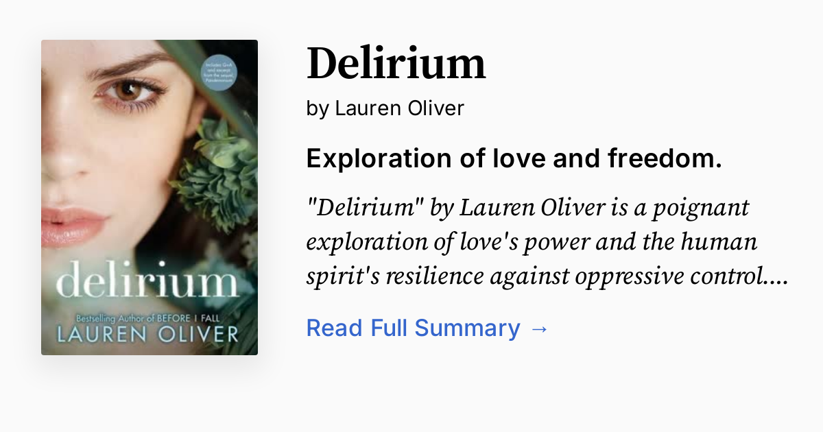 Delirium by Lauren Oliver | Summary, Analysis, FAQ