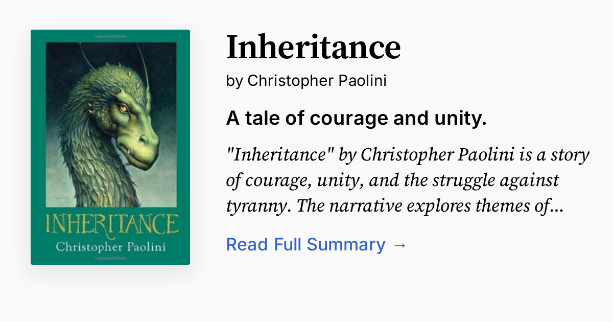 Inheritance by Christopher Paolini | Summary, Audio, Analysis, FAQ