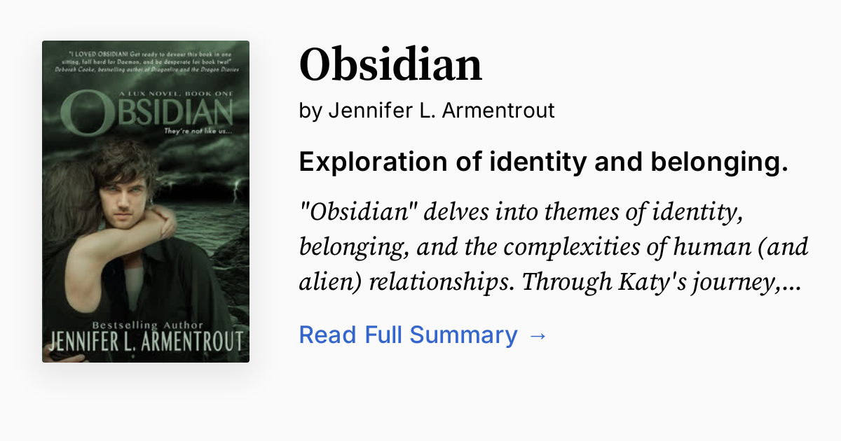 Obsidian by Jennifer L. Armentrout | Summary, Audio, Analysis, FAQ