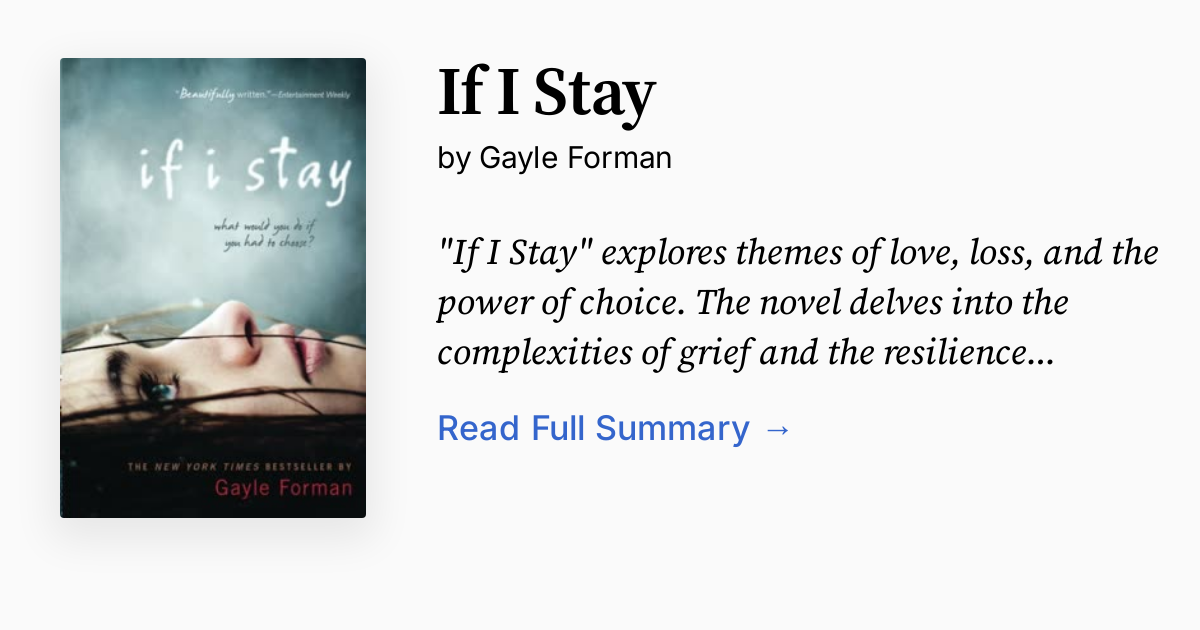 If I Stay by Gayle Forman | Summary, Analysis, FAQ