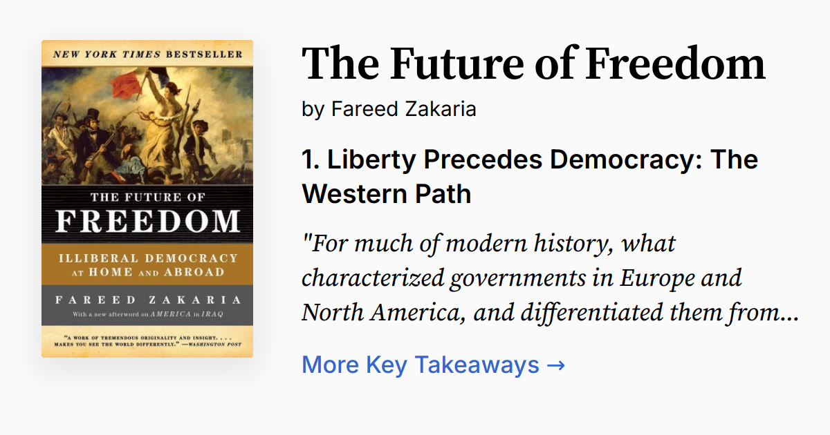 The Future of Freedom | Summary, Audio, Quotes, FAQ