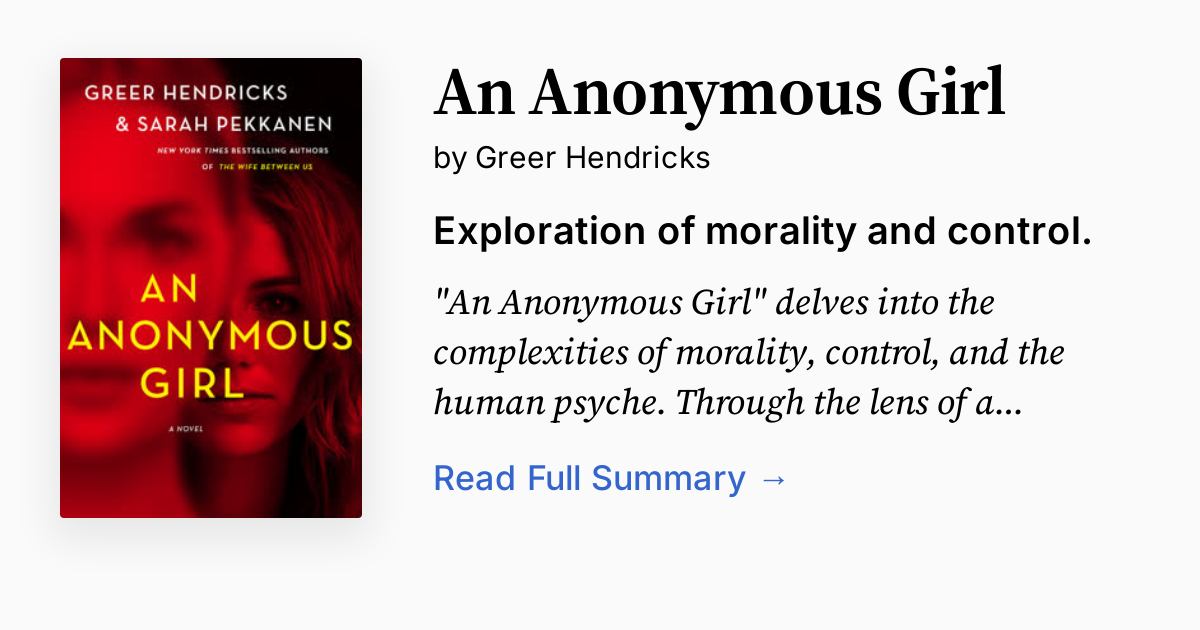 An Anonymous Girl | Summary, Audio, Analysis, FAQ