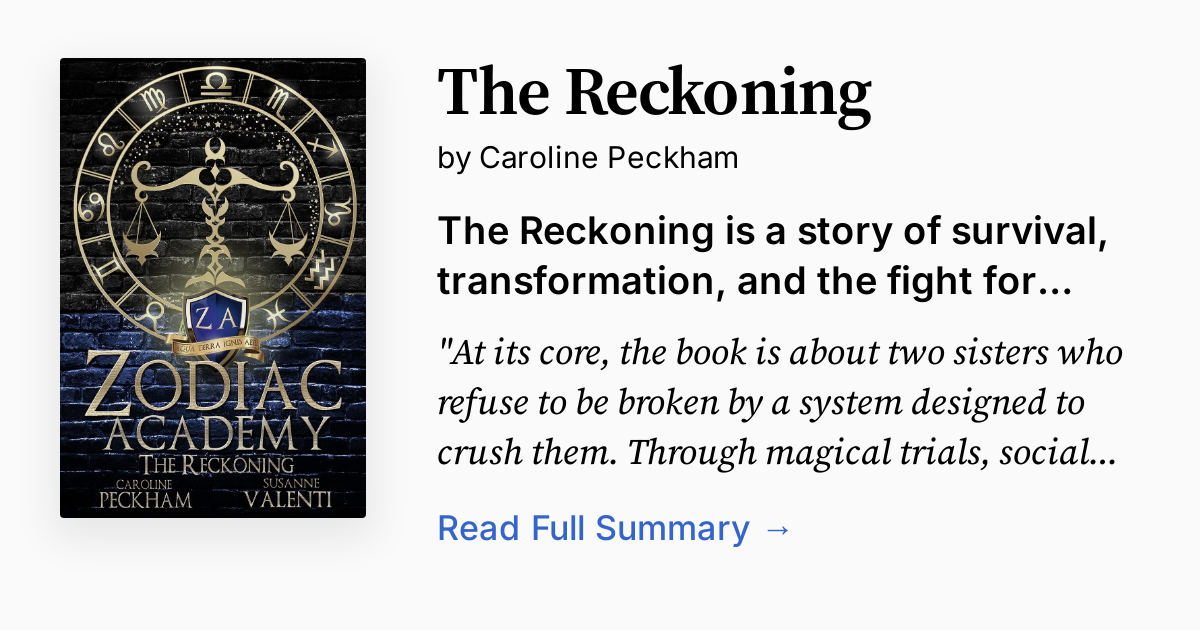 The Reckoning by Caroline Peckham | Summary, Audio, Analysis, FAQ