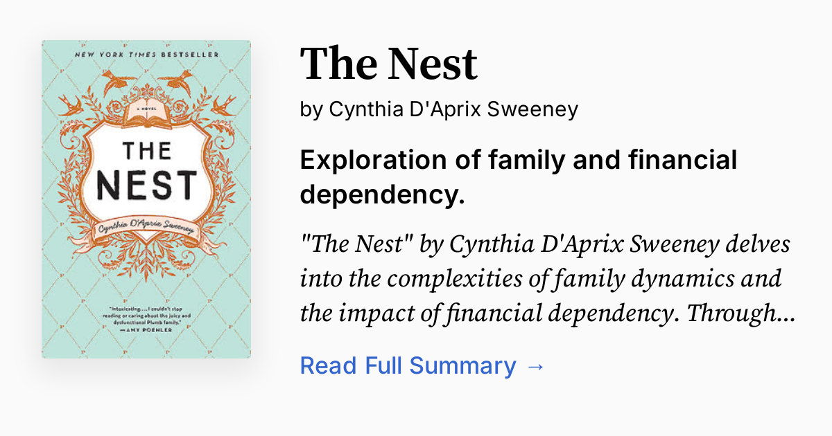 The Nest by Cynthia D'Aprix Sweeney | Summary, Analysis, FAQ
