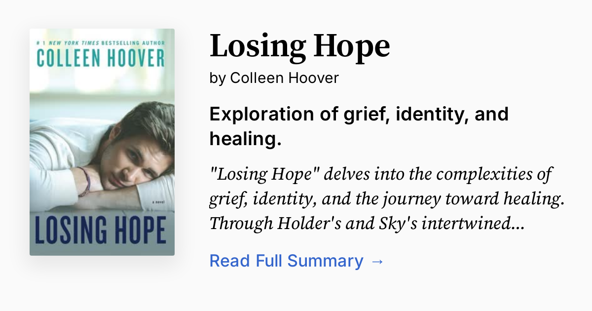 Losing Hope by Colleen Hoover | Summary, Audio, Analysis, FAQ