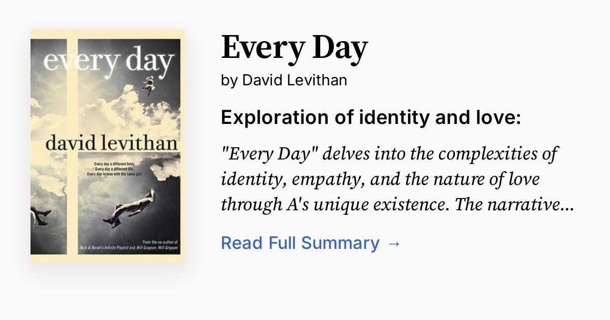 Every Day by David Levithan | Summary, Analysis, FAQ