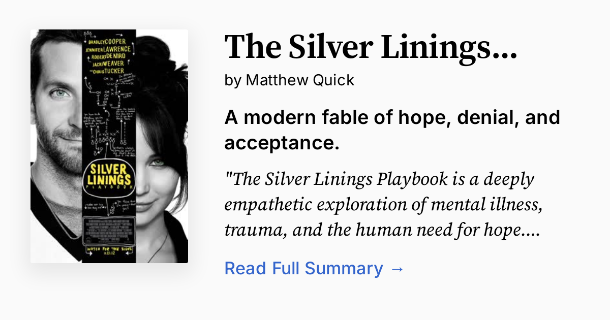 The Silver Linings Playbook | Summary, Analysis