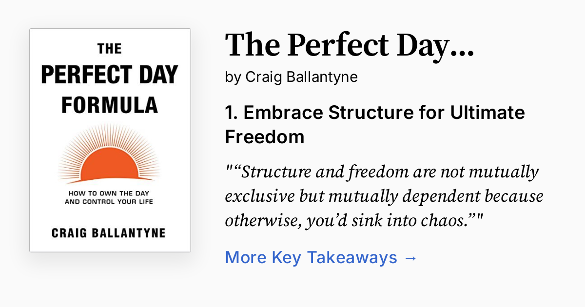 The Perfect Day Formula | Summary, Audio, Quotes