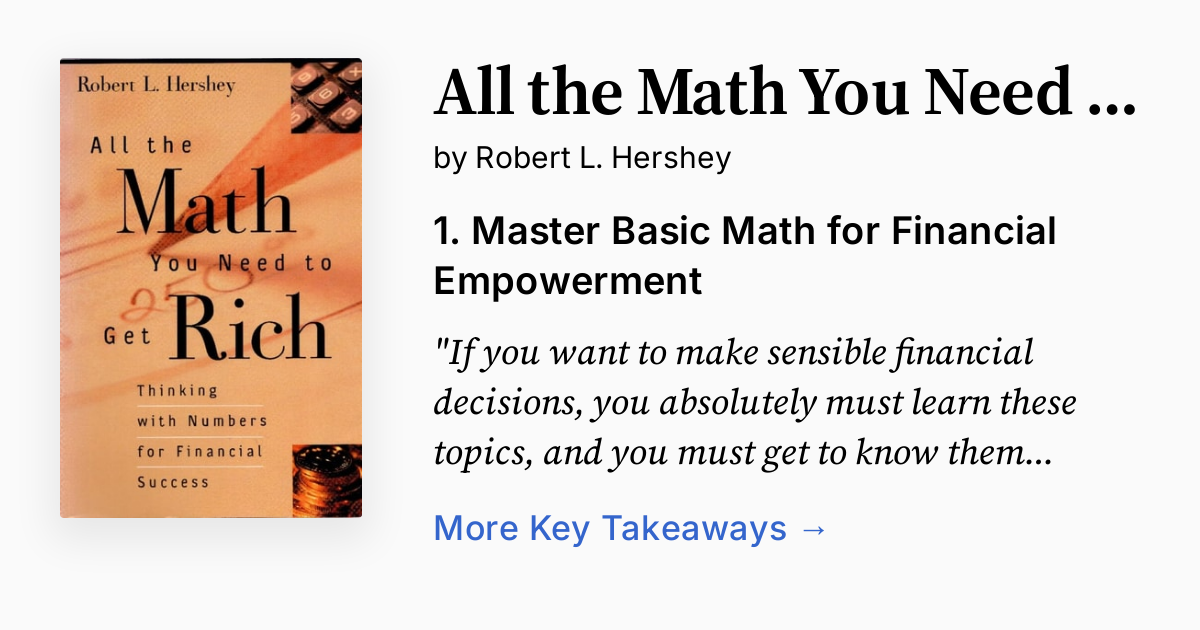 All the Math You Need to Get Rich | Summary, Audio, Quotes