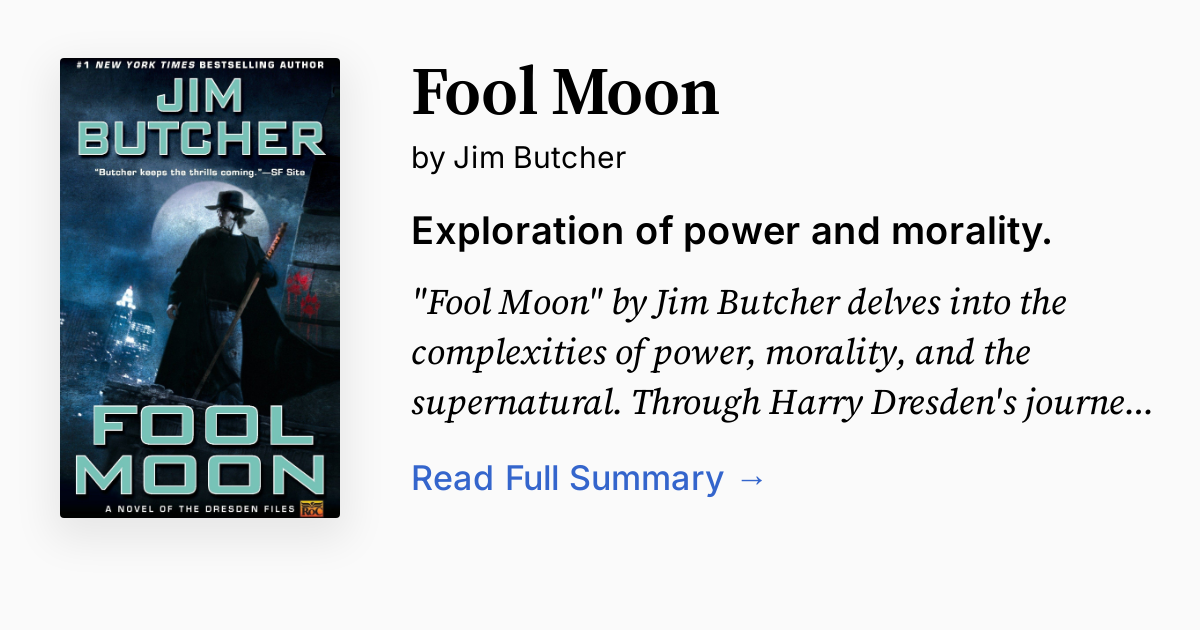 Fool Moon by Jim Butcher | Summary, Analysis, FAQ