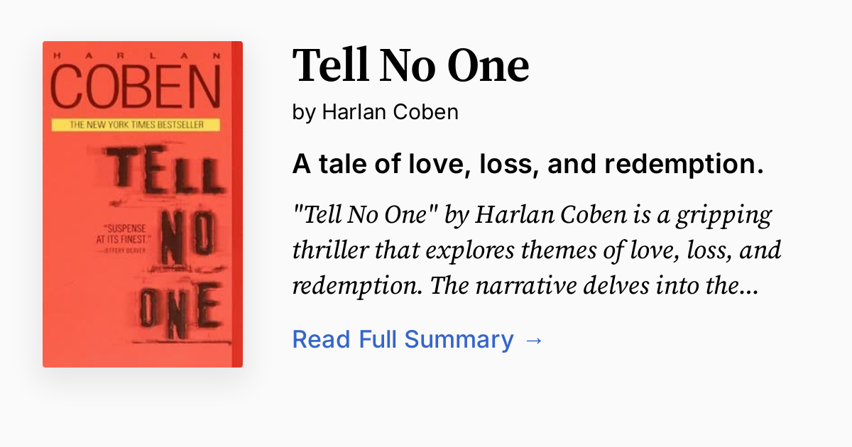 Tell No One by Harlan Coben | Summary, Audio, Analysis, FAQ