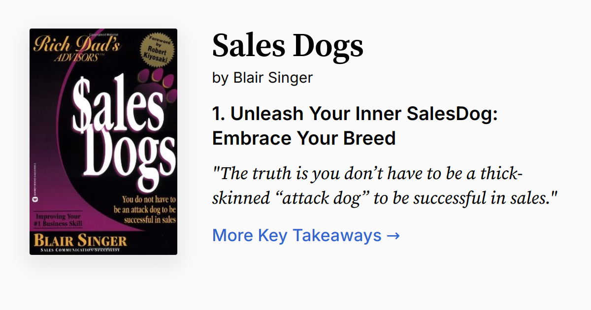 Sales Dogs by Blair Singer | Résumé, Audio, Quotes, FAQ