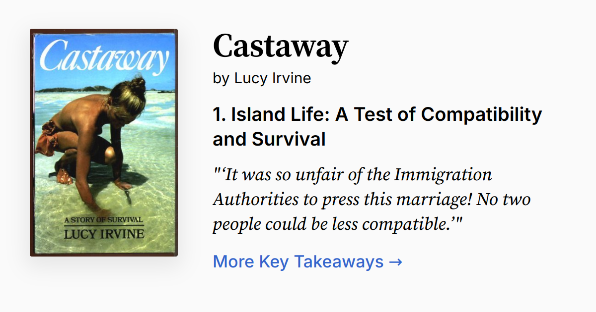 Castaway by Lucy Irvine | Summary, Audio, Quotes