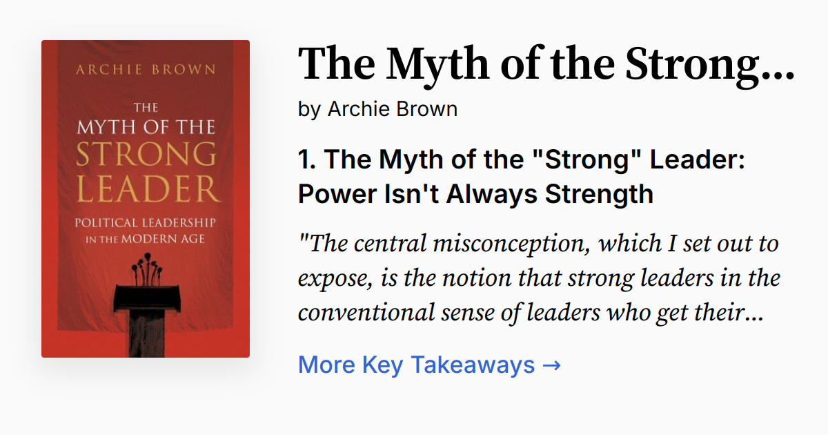 The Myth of the Strong Leader | Summary, Audio, Quotes