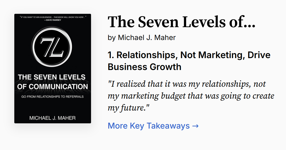 The Seven Levels of Communication | Summary, Quotes, FAQ, Audio