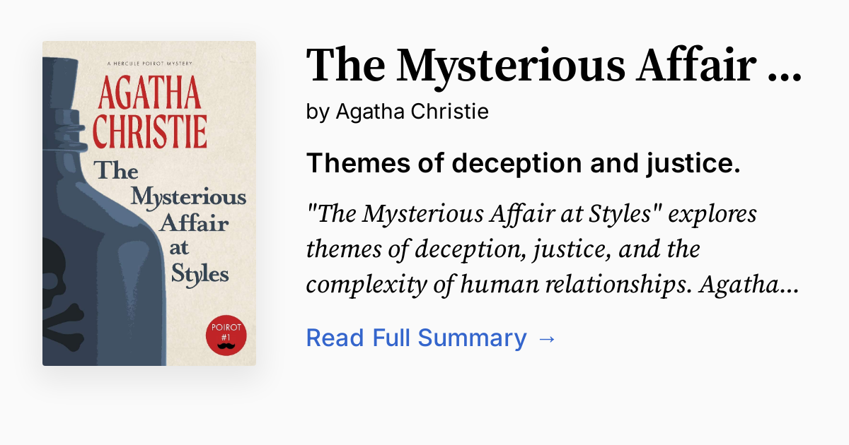 The Mysterious Affair at Styles | Summary, Audio, Analysis, FAQ
