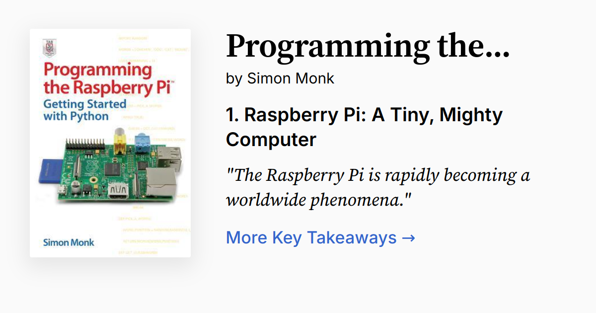 Programming the Raspberry Pi | Summary, Audio, Quotes