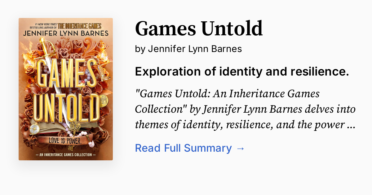 Games Untold by Jennifer Lynn Barnes | Summary, Analysis, FAQ