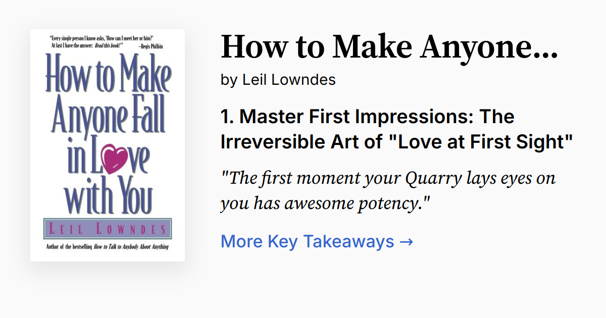 How to Make Anyone Fall in Love with You | Summary, Audio, Quotes, FAQ