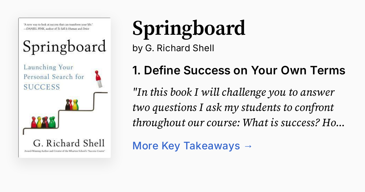 Springboard by G. Richard Shell | Summary, Quotes, Audio