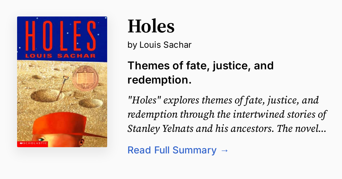 Holes by Louis Sachar | Summary, Analysis, FAQ