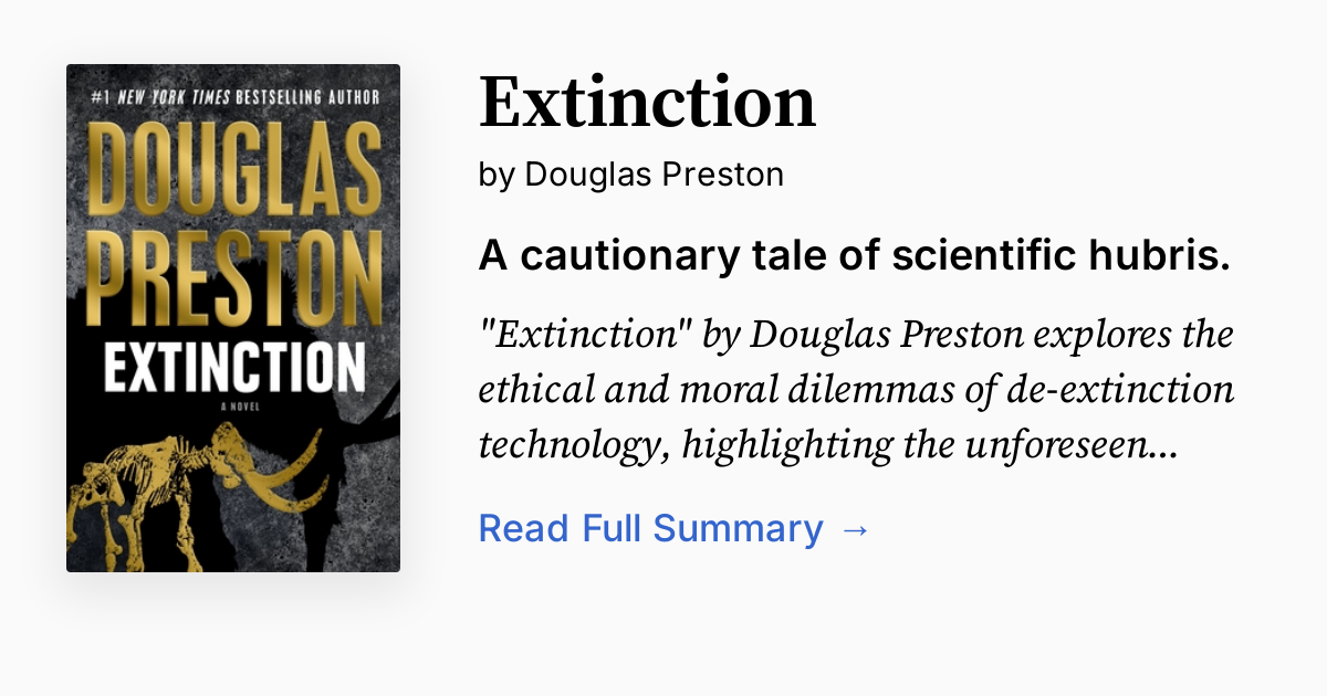 Extinction by Douglas Preston | Summary, Analysis, FAQ