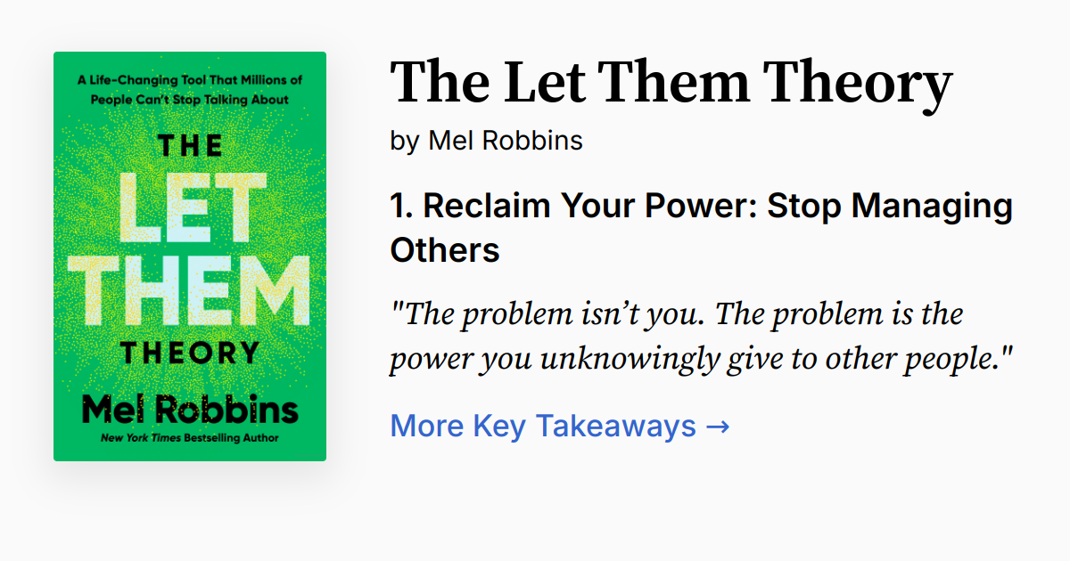 The Let Them Theory | Summary, Quotes, FAQ, Audio
