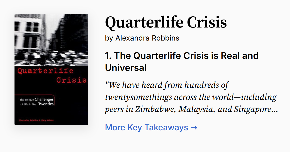 Quarterlife Crisis | Summary, Audio, Quotes