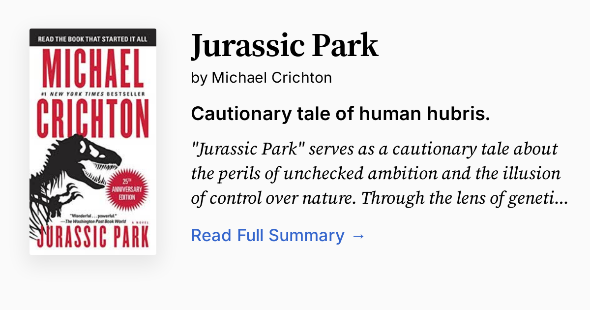 Jurassic Park by Michael Crichton | Summary, Audio, Analysis, FAQ