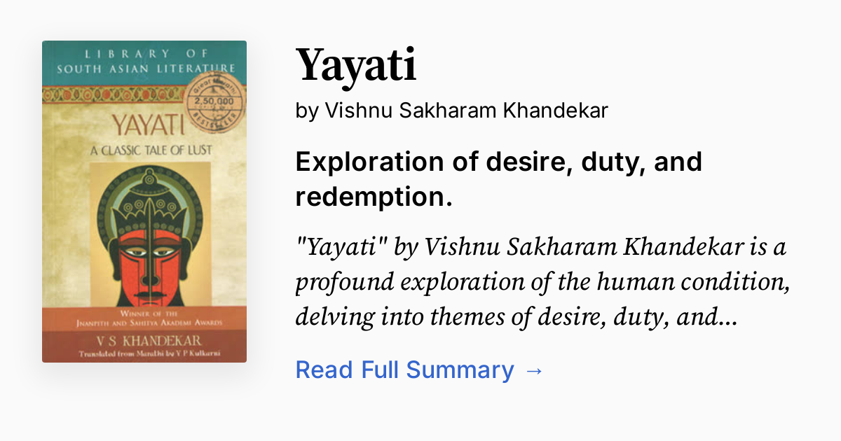 Yayati by Vishnu Sakharam Khandekar | Summary, Analysis, FAQ