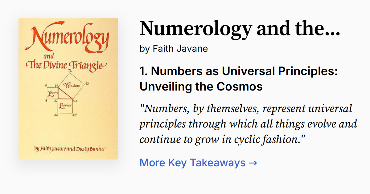 Numerology and the Divine Triangle | Resumen, Quotes, FAQ, Audio
