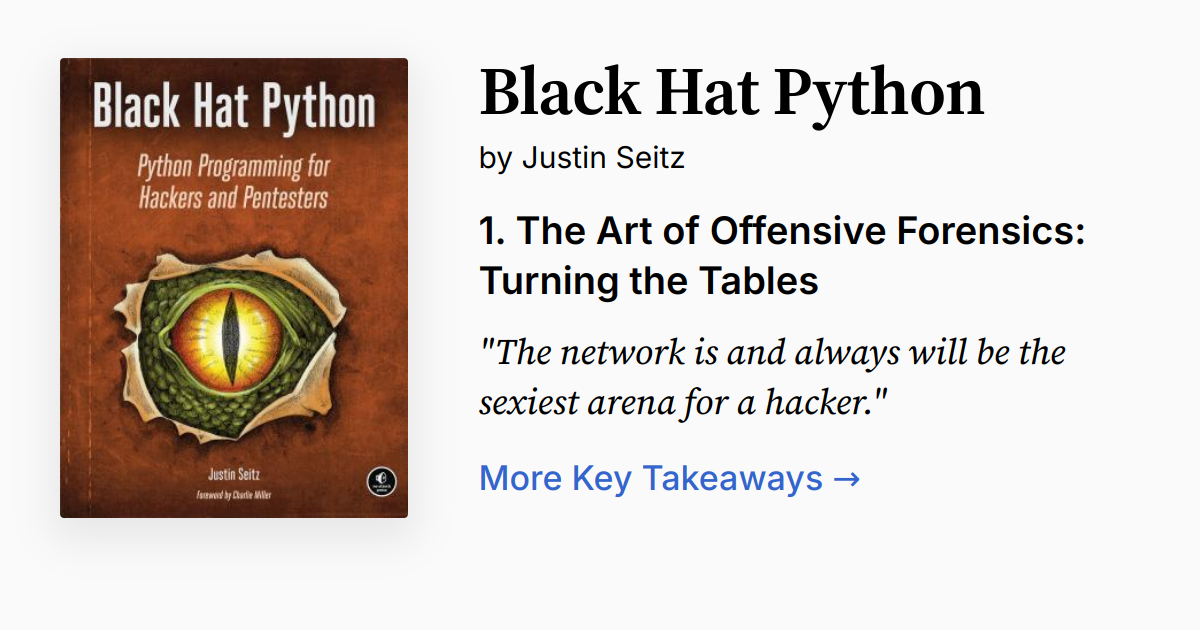 Black Hat Python | Summary, Quotes, FAQ, Audio