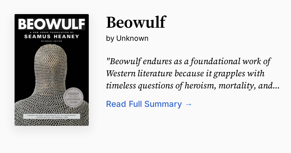 Beowulf by Unknown | Summary, Audio, Analysis