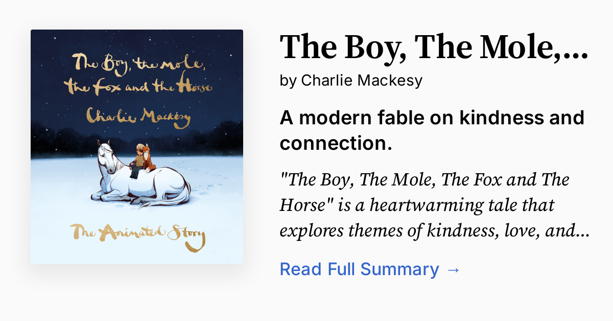 The Boy, The Mole, The Fox and The Horse - The Animated Story | Summary ...