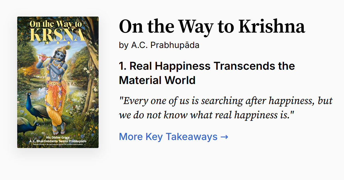 On the Way to Krishna | Summary, Audio, Quotes, FAQ