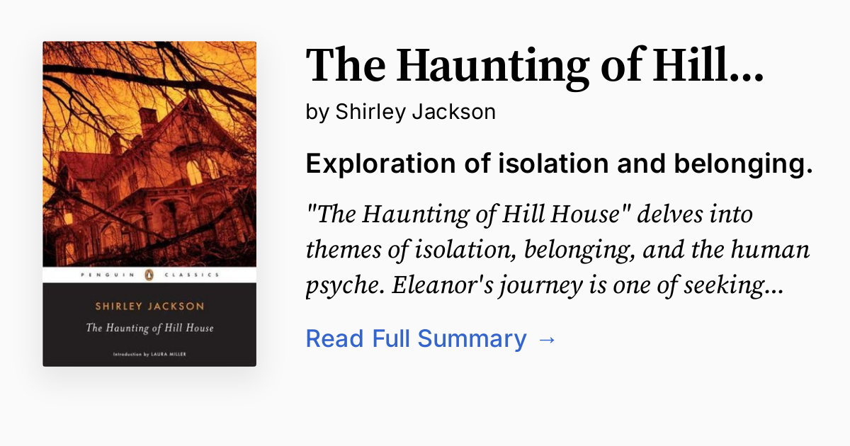 The Haunting of Hill House | Summary, Audio, Analysis, FAQ