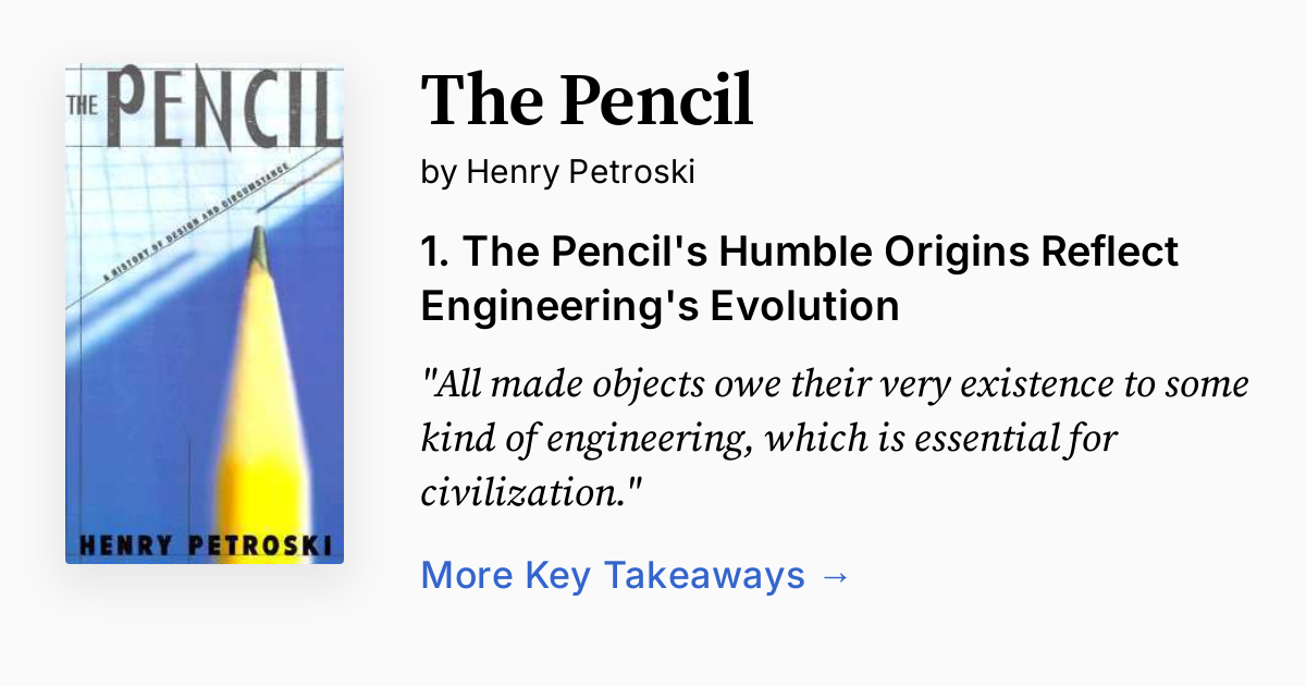 The Pencil by Henry Petroski | Summary, Quotes, Audio