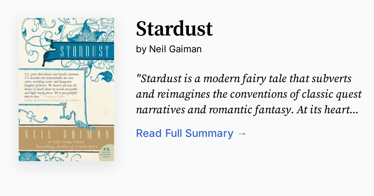 Stardust by Neil Gaiman | Summary, Audio, Analysis