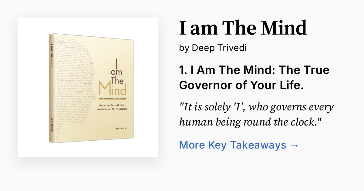 I am The Mind by Deep Trivedi | Summary, Audio, Quotes, FAQ