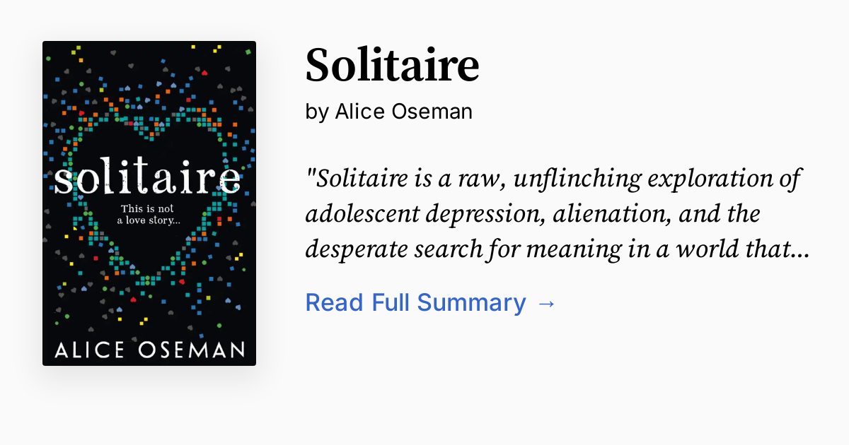 Solitaire by Alice Oseman | Summary, Audio, Analysis, FAQ