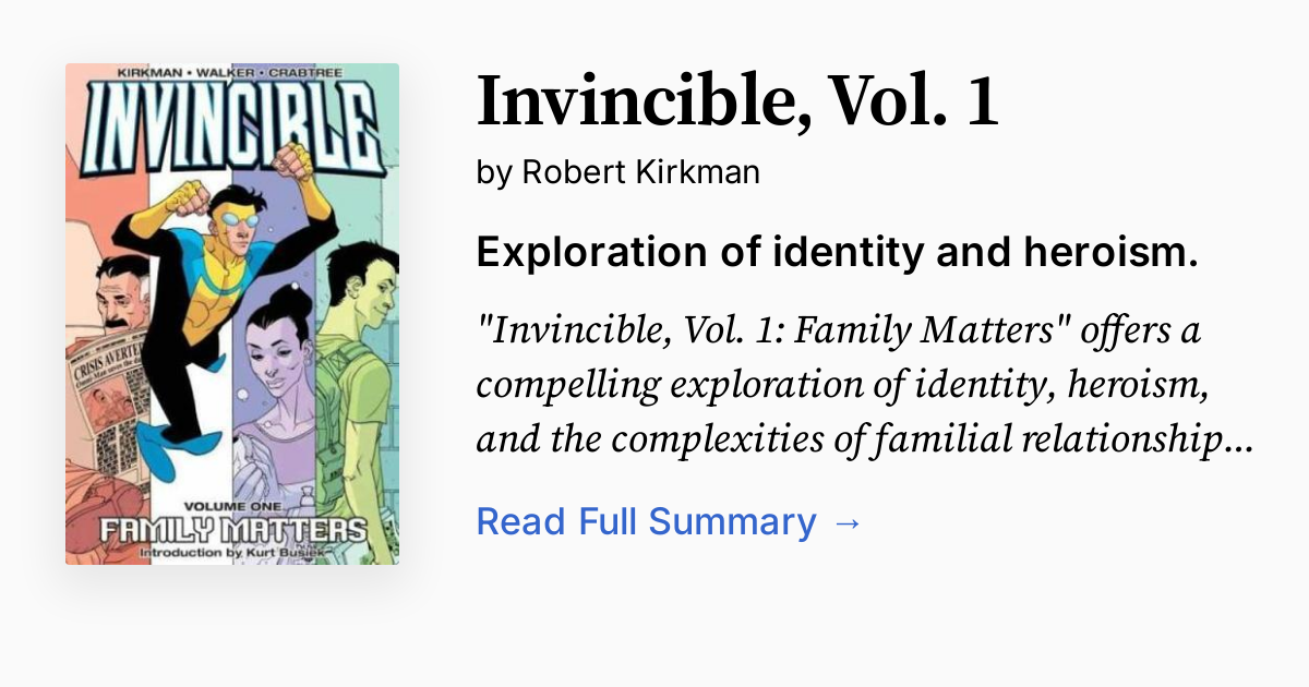 Invincible, Vol. 1 | Summary, Analysis