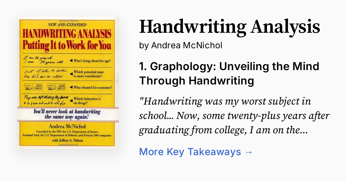 Handwriting Analysis | Summary, Audio, Quotes