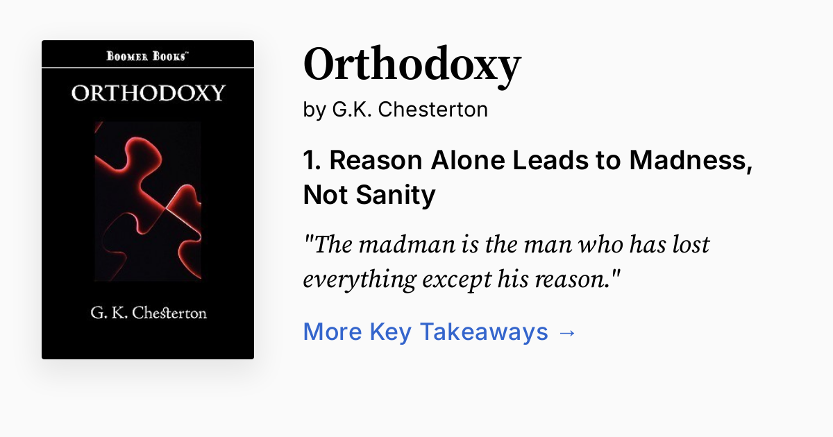 Orthodoxy by G.K. Chesterton | Summary, Quotes, FAQ, Audio
