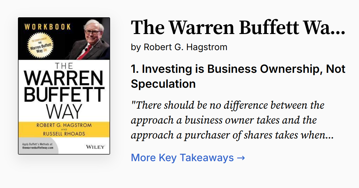 The Warren Buffett Way Workbook | Summary, Quotes, FAQ, Audio
